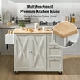 SKYSHALO Rolling Kitchen Storage Cart with Towel Rack and Leaf Board ...