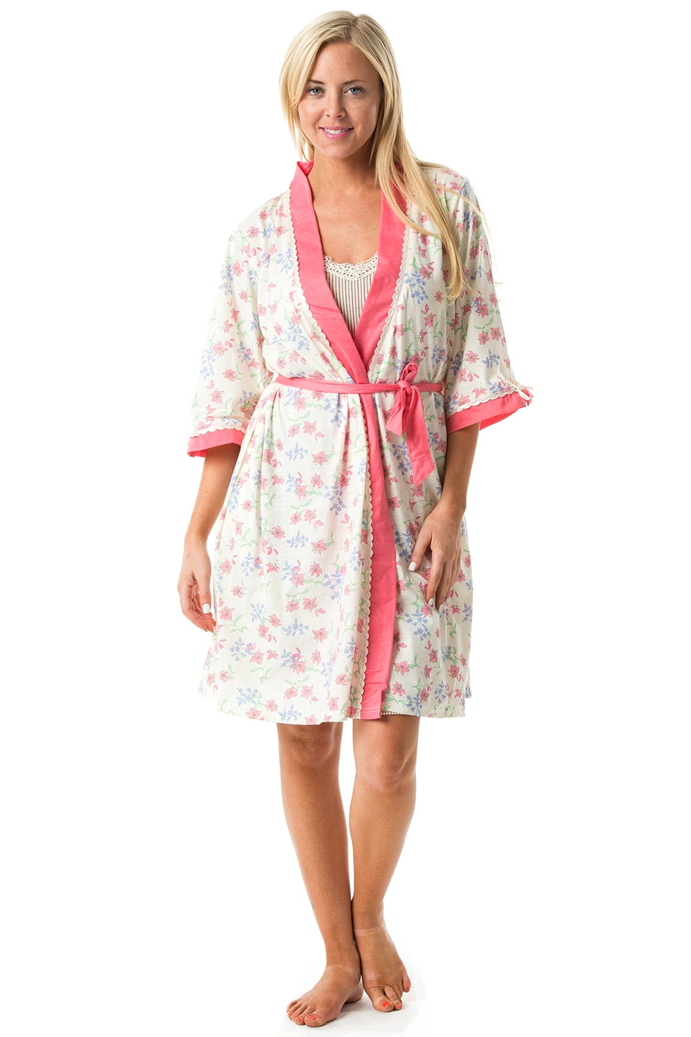 Casual Nights Women's 2 Piece Floral Robe and Gown Set - Walmart.com