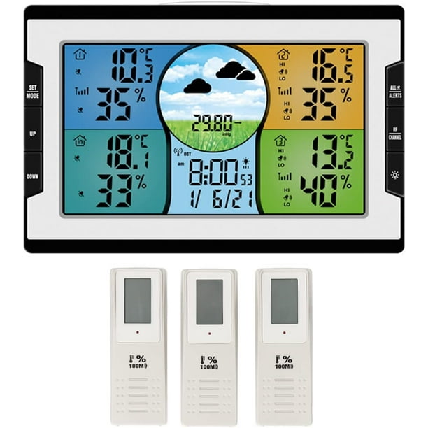 Weather Station, Digital Clock Temperature & Humidity Indicator with ...