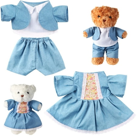 Set of 2 Cute Shirt Or Skirt Teddy Bear Clothes Outfit Fits Most 14 ...
