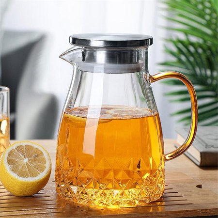Glass Pitcher Large Capacity Tea Pitcher with Lid Household Glass Water ...