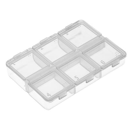 Plastic 6 Compartments Pill Tablet Medicine Storage Case Box Holder ...