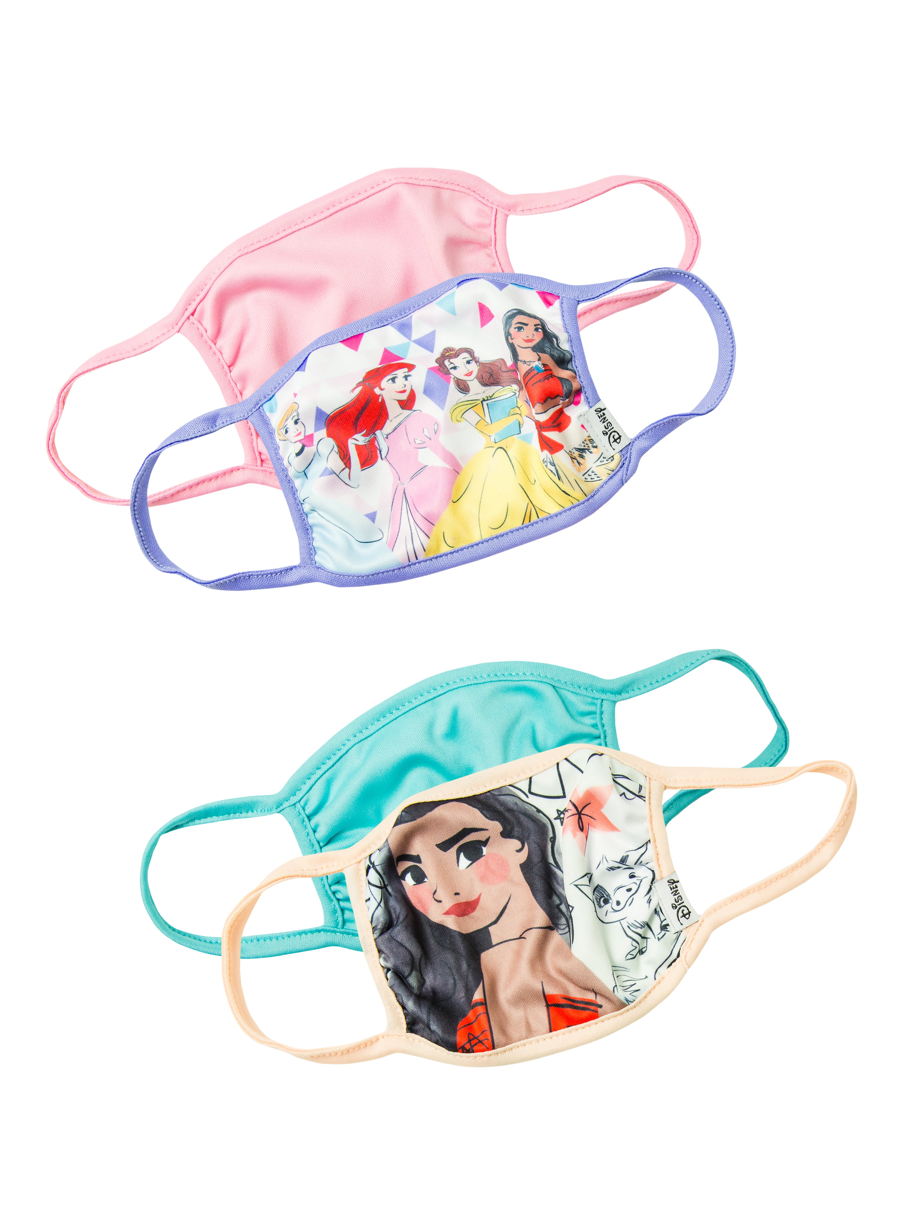 Disney Princess Graphic Prints Face Mask, Lightweight, Breathable, 4 ...