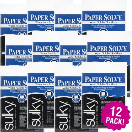 Sulky Paper Solvy Water-Soluble Stabilizer 12/Pk-8.5"X11" 12pcs, 12 ...