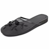 LAVRA Women's Mesh Sequin Slide Beaded Chinese Slippers Floral ...