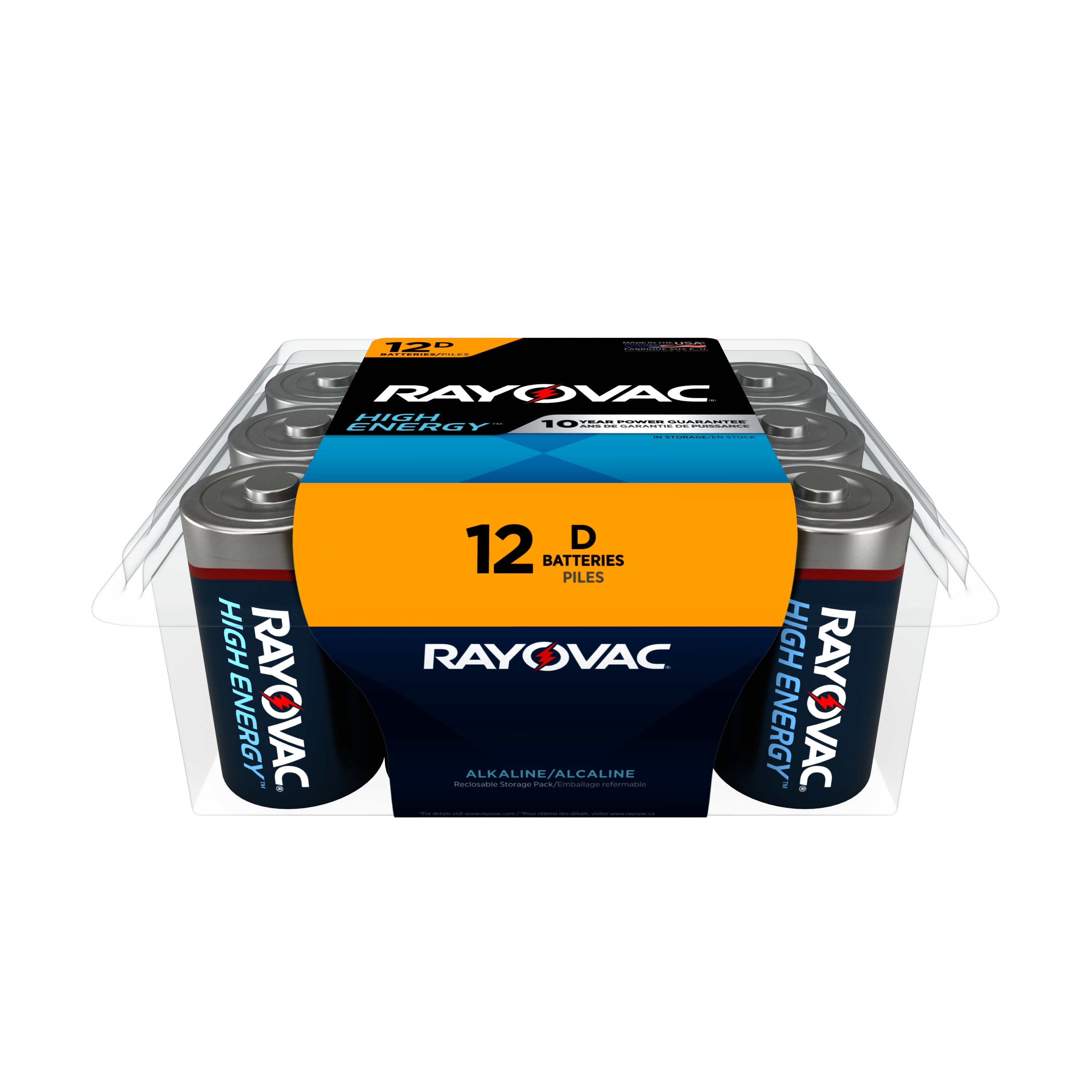 Rayovac High Energy D Batteries (12 Pack), Alkaline D Cell Batteries ...
