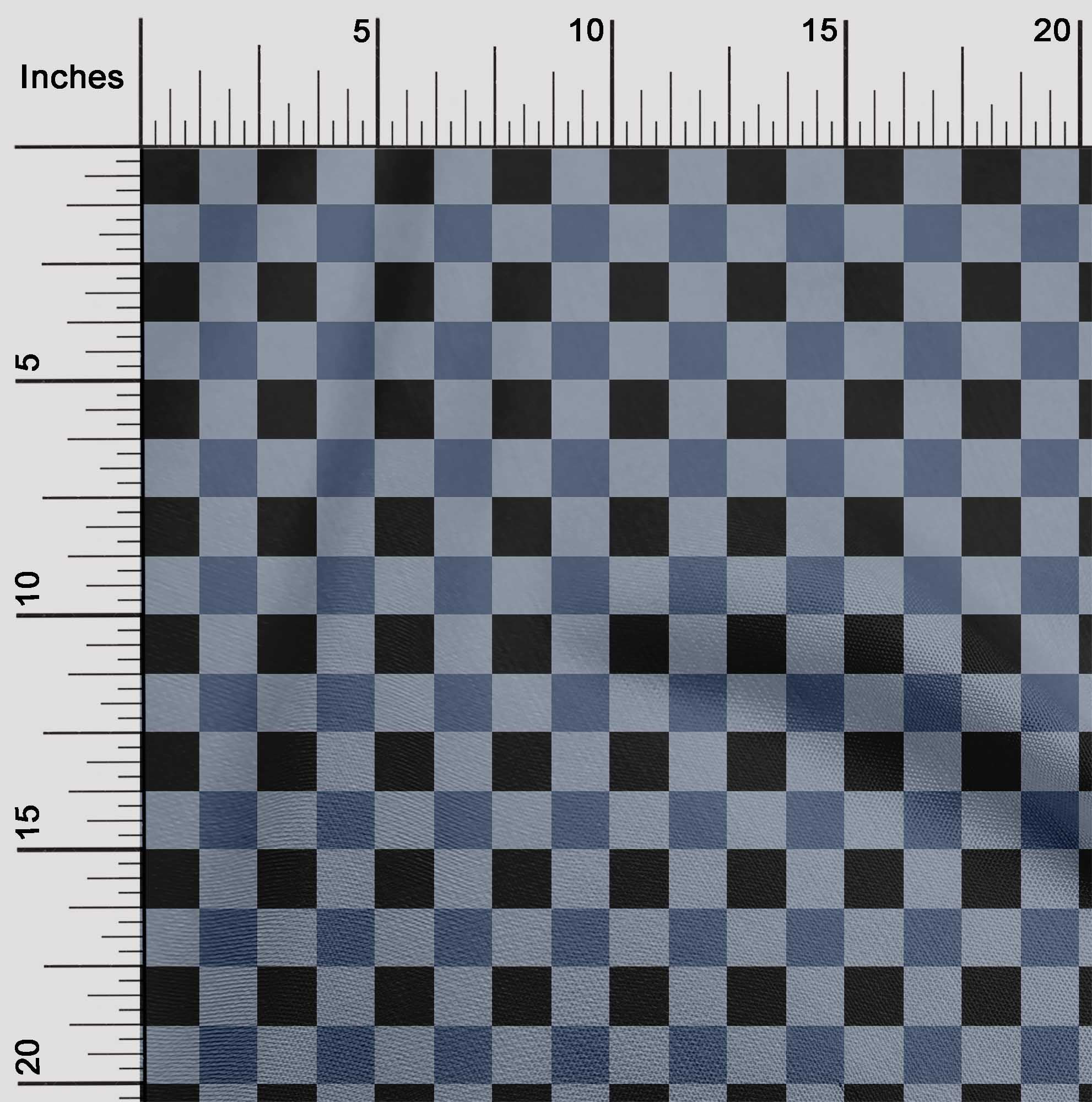 oneOone Silk Tabby Dark Dusty Blue Fabric Gingham Check Diy Clothing ...