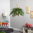 Nearly Natural 6774 22in. Large Boston Fern Hanging Basket,Green ...