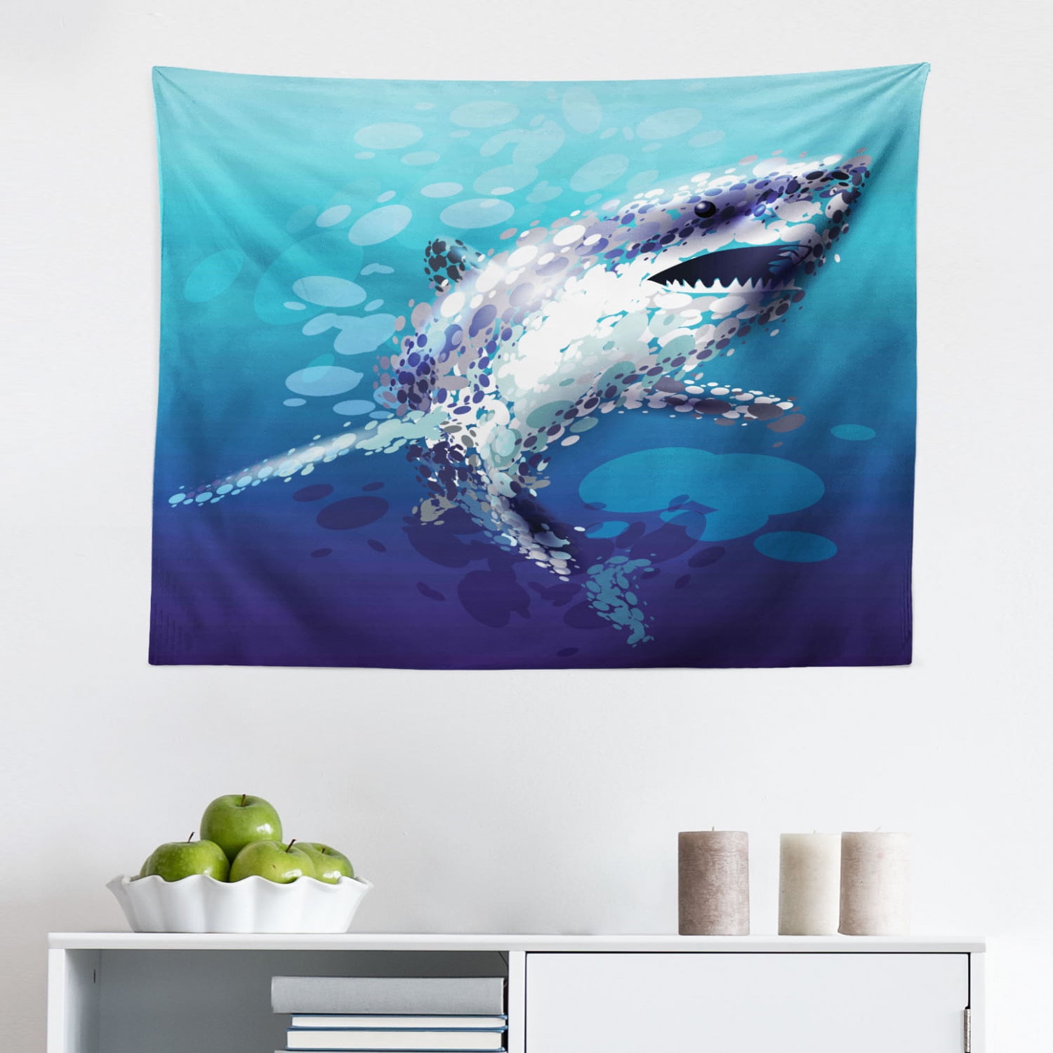 Shark Tapestry, Types of Sharks Pattern Whaler Piked Dogfish Whlae ...