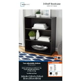 Mainstays 3-Shelf Bookcase with Adjustable Shelves, True Black Oak ...