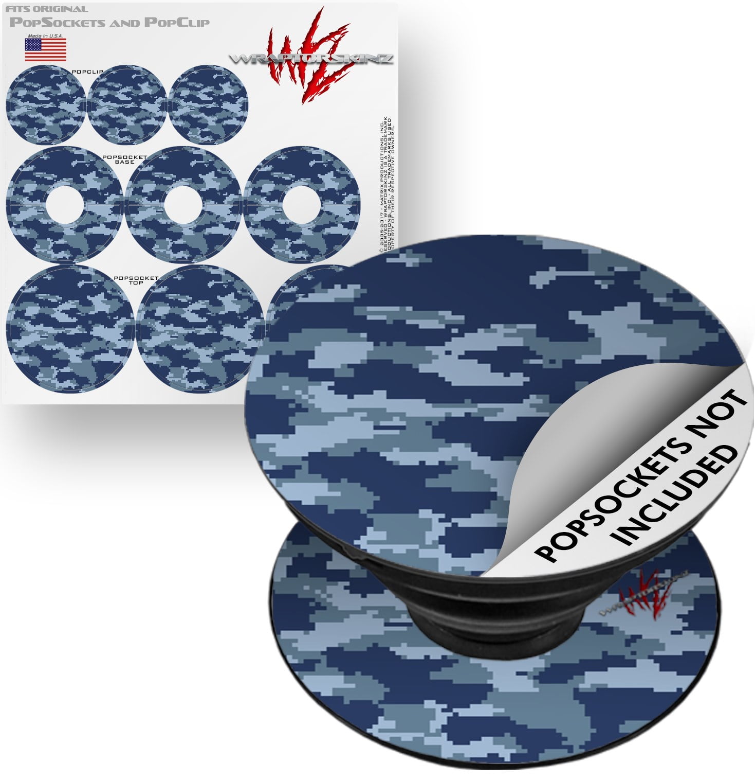 Decal Style Vinyl Skin Wrap 3 Pack for PopSockets WraptorCamo Digital ...