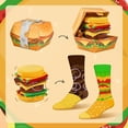 2 Pairs Hamburger Socks for Men, Funny Novelty Gift in Burger Box ...