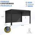 U-HOMY 13 ft x 10 ft Aluminum Louvered Pergola with Adjustable Roof ...