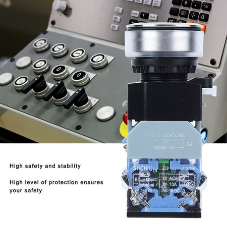 1.2in Push Button Switch, Momentary Button, Engineering Plastic Car DIY ...