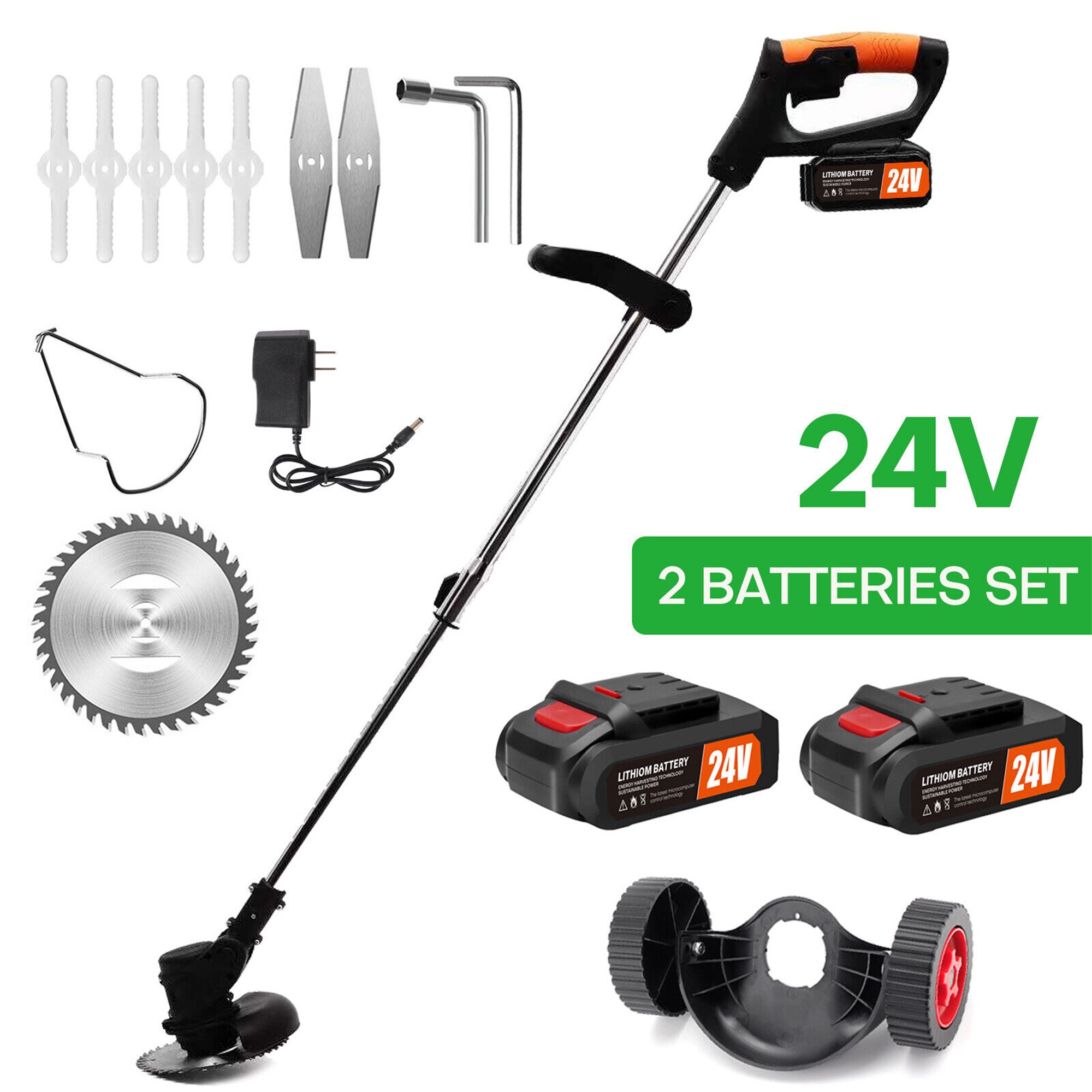 SAYFUT 1200W Electric Weed Eater w/Wheels Lawn Edger Cordless Grass ...