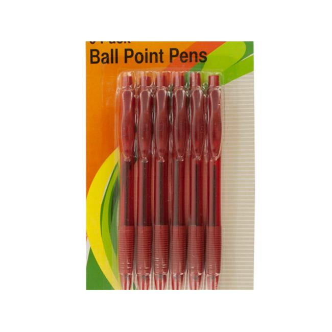 Bulk Buys OR421-24 Red Medium Ball Point Pens Set - 24 Piece - Walmart.com