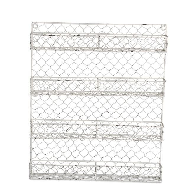 Antique White 4 Row Chicken Wire Spice Rack - Walmart.com