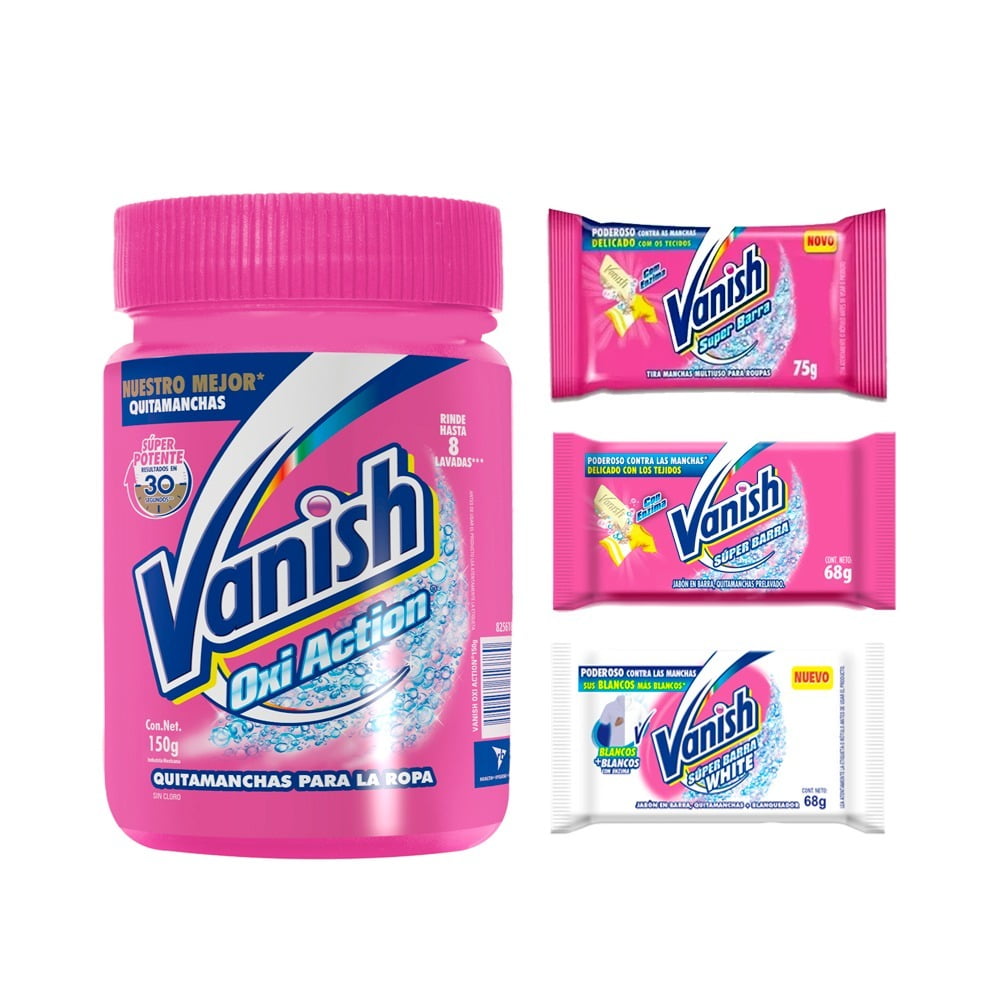 Kit Vanish OxiAction Polvo Poder O2 150gr Jabon Barra | Bodega Aurrera ...
