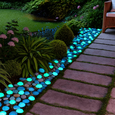 2 Pieces Glowing Fish Pebble Luminous Stone Fairy Garden Stones ...