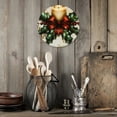 1pc vintage-style 8x8 "round aluminium Christmas candle logo with pine ...
