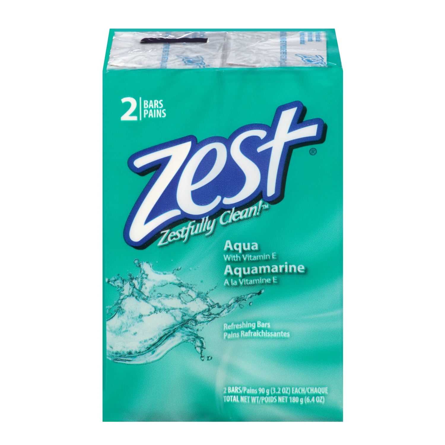 Zest Refreshing Bars Soap, Aqua 3.2 OZ, 2/PK, Pack of 1, 2 Packs ...
