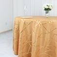 Efavormart 120" Gold Round Polyester Tablecloth With Gold Foil ...