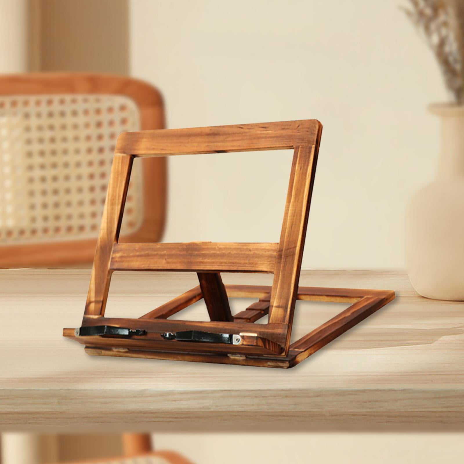 Large Wooden Book Stand Page Clips Foldable Multi Angle Standing ...