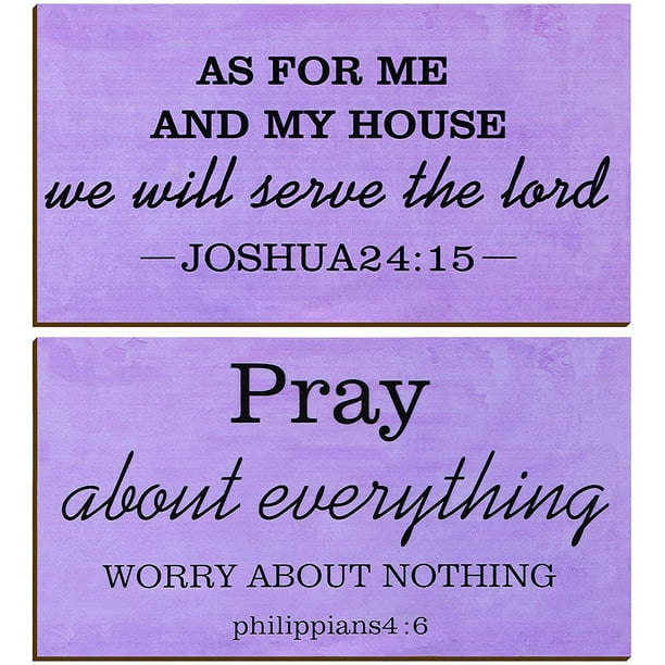 2 Pieces Farmhouse Style Bible Verse Wall Decor As for Me and My House ...