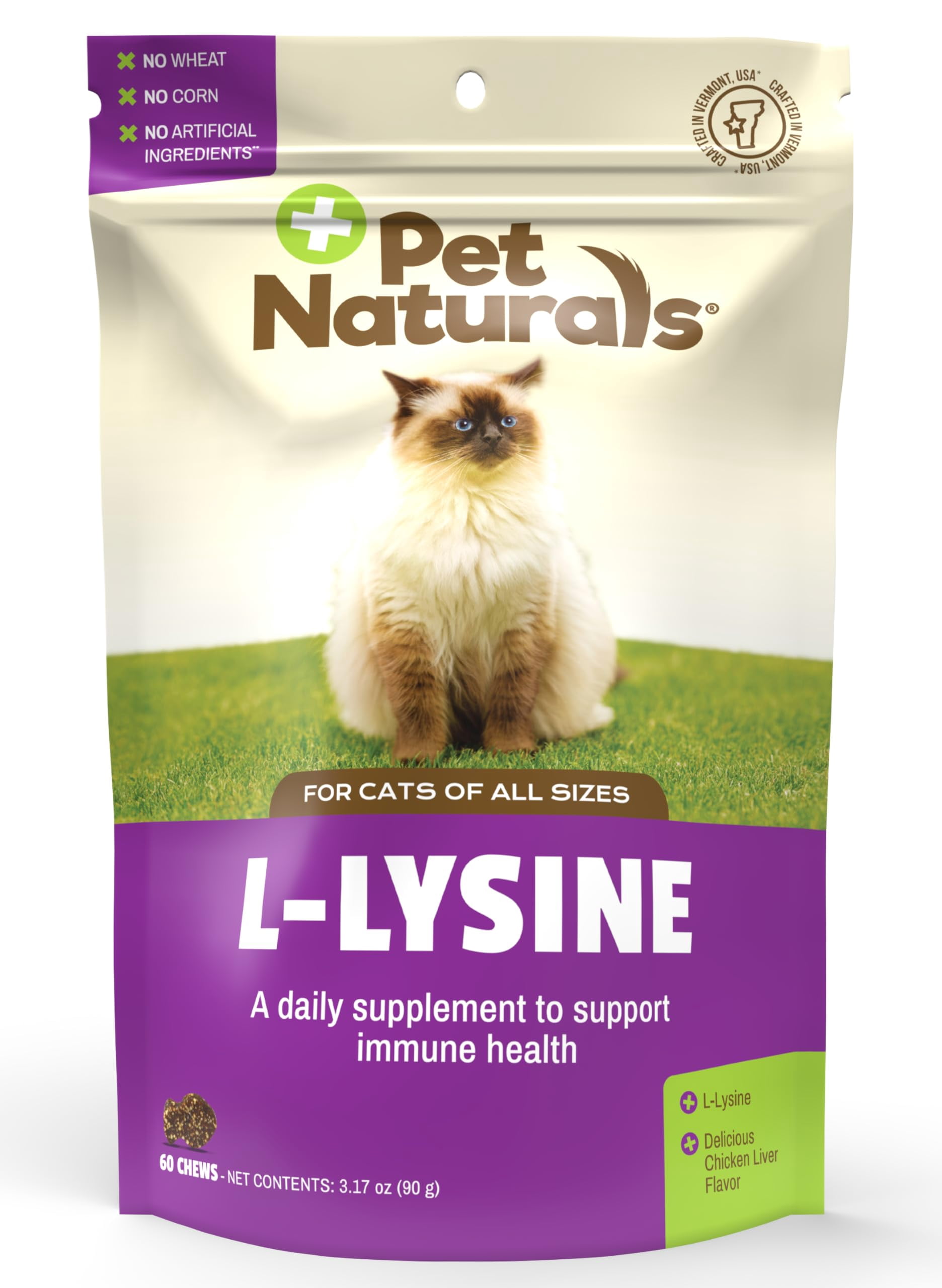 Suplemento de lisina para gatos de Pet Naturals, 60 unidades ...