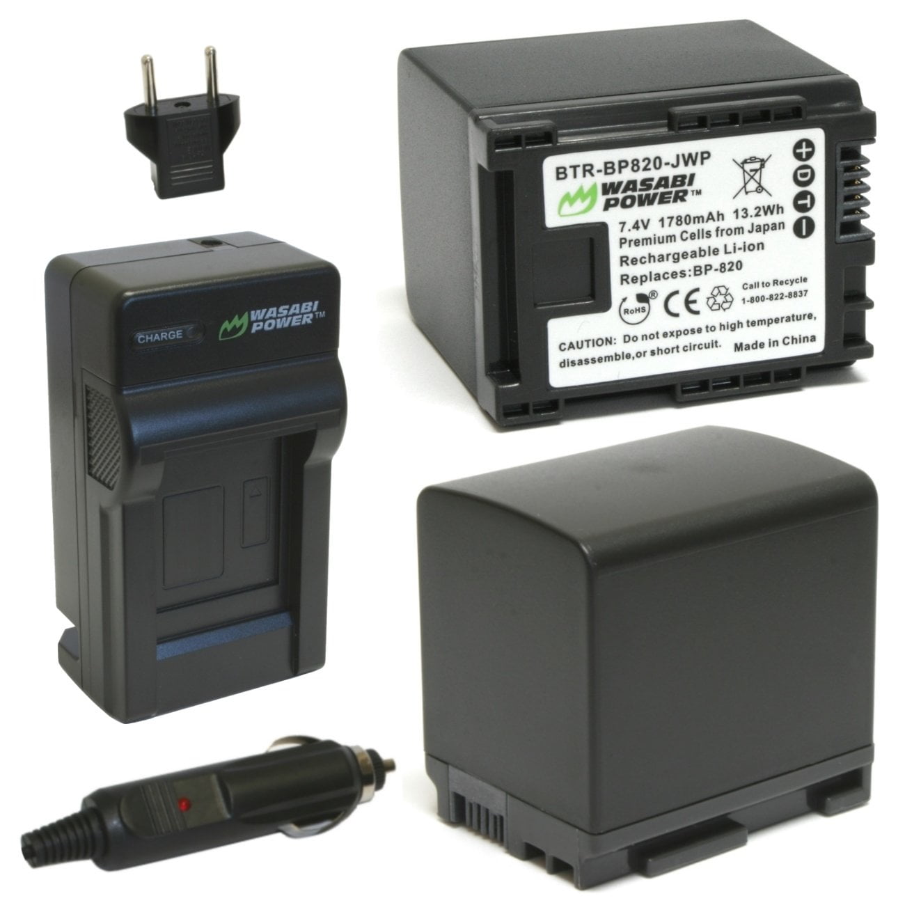 Wasabi Power Battery (2-Pack) and Charger for Canon BP-820 and Canon ...