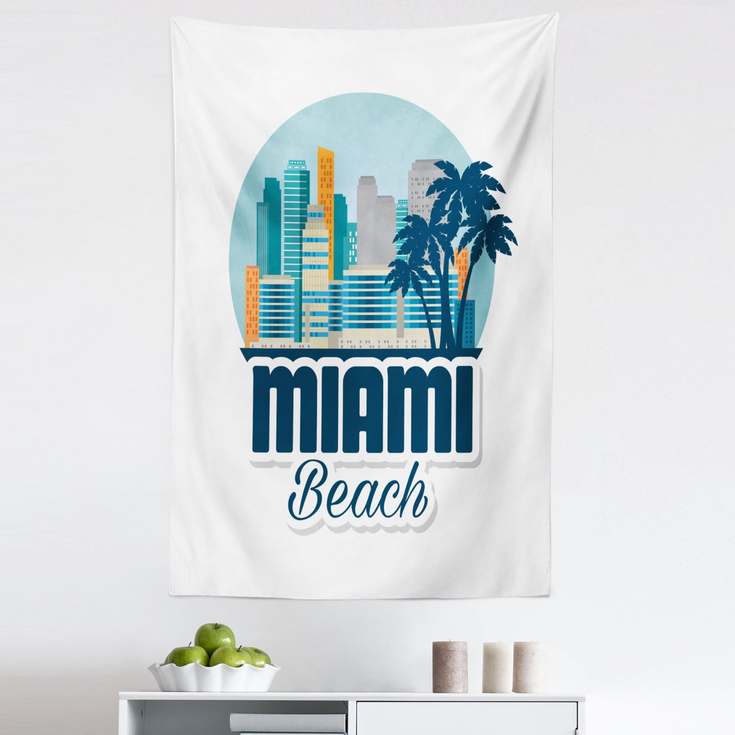 Vintage Florida Tapestry, Miami Beach Speedy Lifestyle Tropical ...