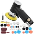 YAHHU AT-1500 48Pcs Air Sander Kit, 1/2/3 Inch Black Eccentric ...