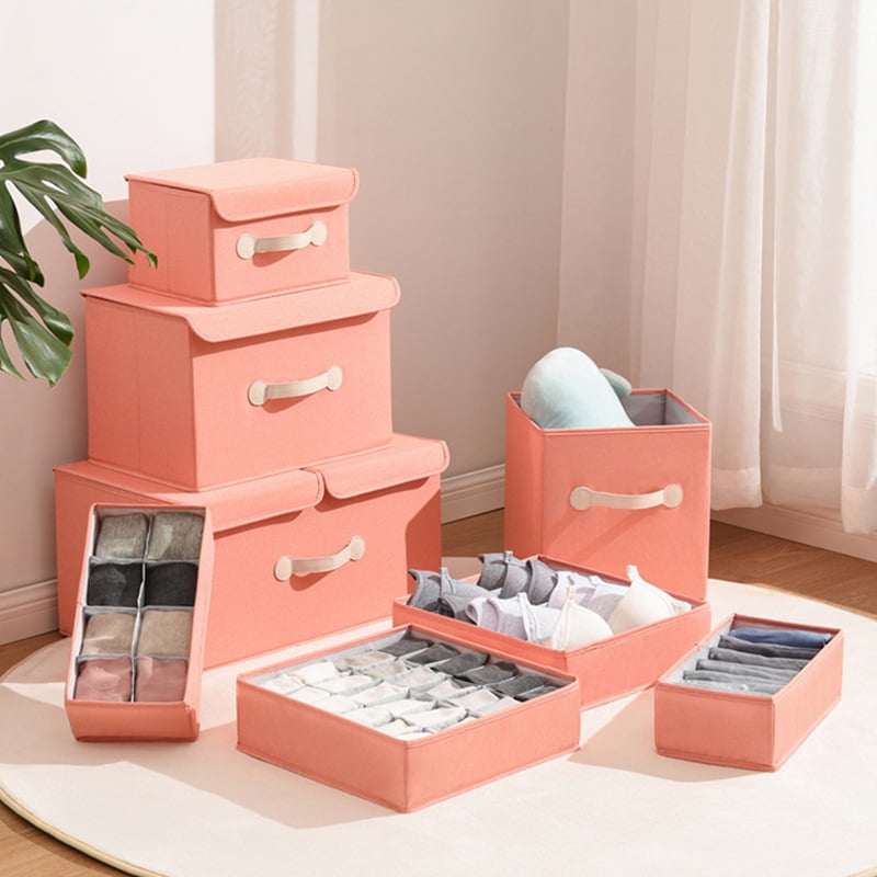 Underwear Socks Storage Organizer with Lids Foldable Closet Drawer ...