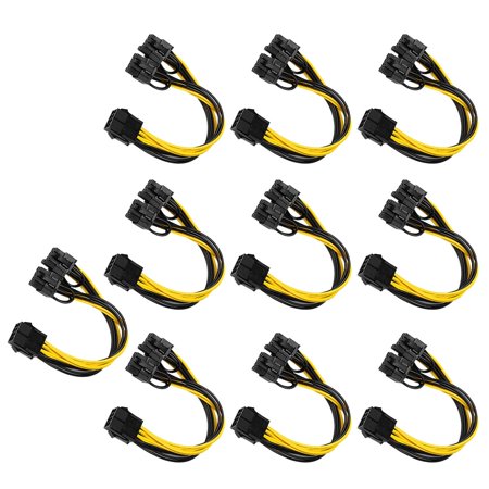 VONKY 10pcs Power Cables to Dual Splitters GPU CPU Portable Converter ...
