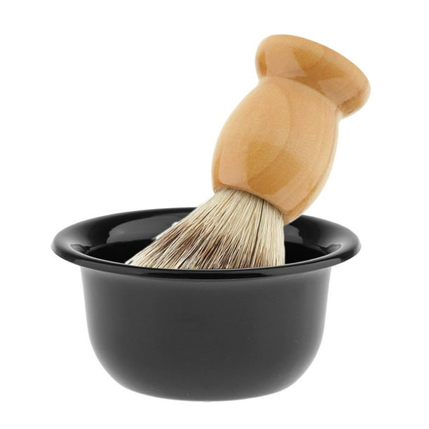 Men's Barber Cup Black Bowls Set with Shaving Brush - Walmart.ca