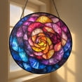 Circular Galaxy Glass Window Suncatcher, Mosaic Inspired Abstract ...