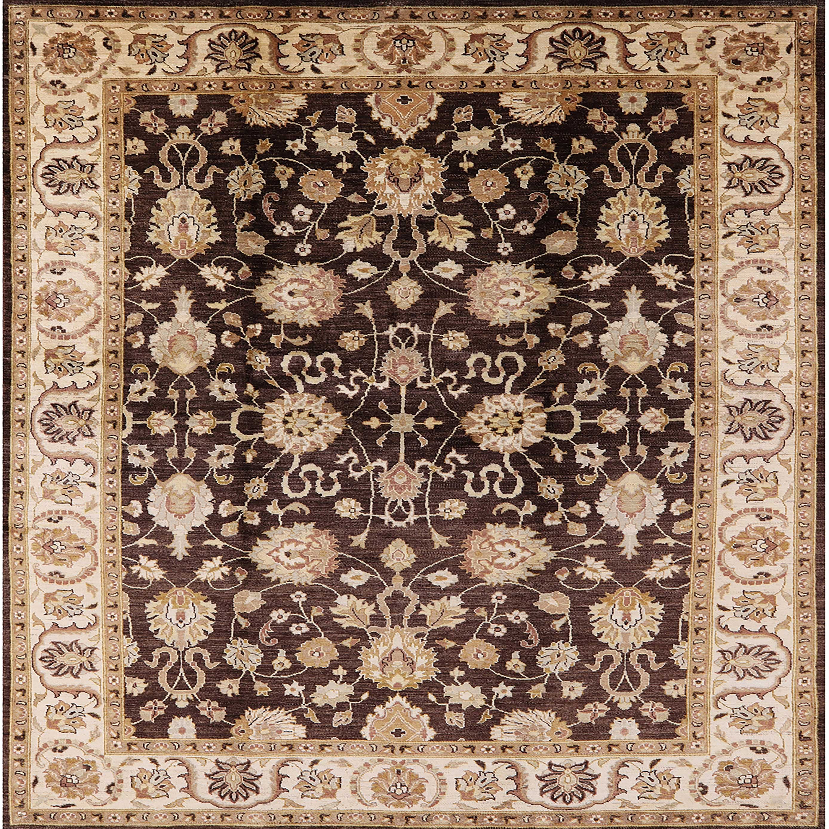 Ahgly Company Indoor Square Mid-Century Modern Red Brown Oriental Area ...