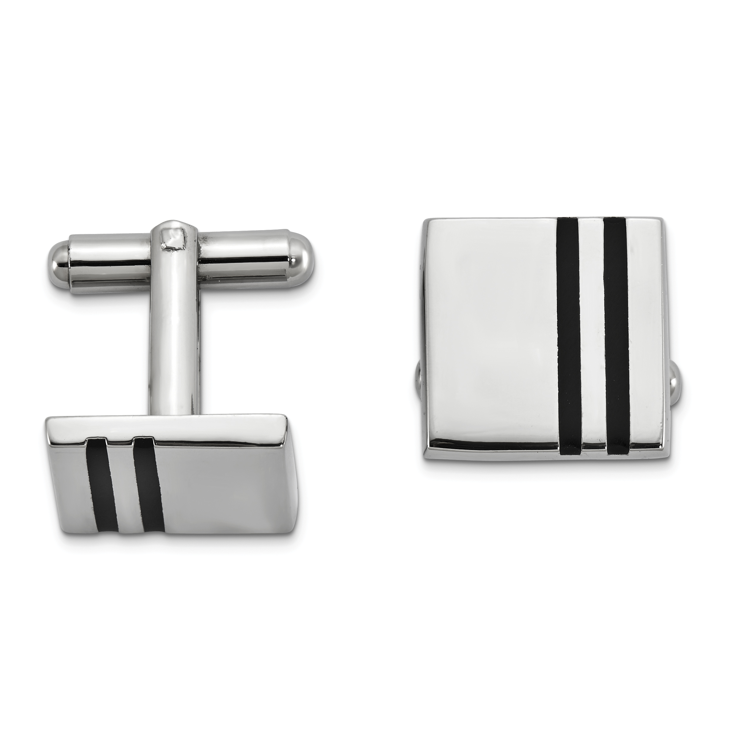 Silver-tone Enamel Lines Cuff Links - Walmart.com