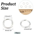 150Pcs 925 Sterling Silver Open Jump Rings 4mm Small Ring Connectors ...