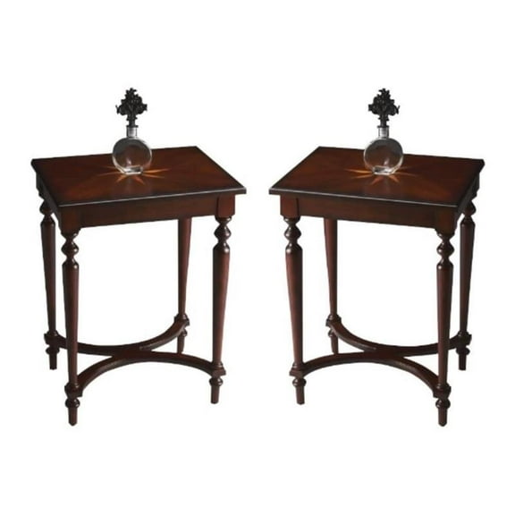 Home Square Lia Accent Table in Matte White & Acrylic - Set of 2 ...
