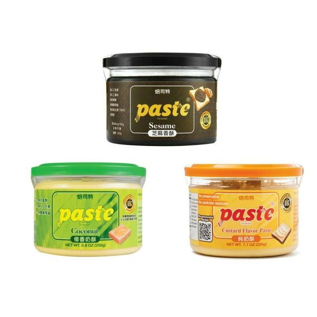 PASTE Taiwan Creamy Custard Paste, Coconut & Black Sesame Paste; Set of ...