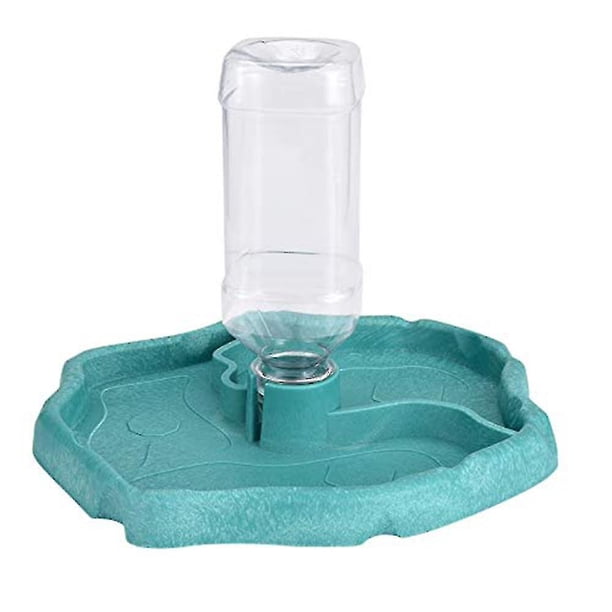 Reptile Water Dispenser, 2-in-1 Anti-overflow Bowl Food Dispenser ...