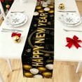 Dadiaei Happy New Year Decorations Tablecloths, Black Disposable New ...