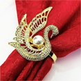 Fennco Styles Exquisite Swan Pearl Metal Napkin Rings, Set of 4 ...