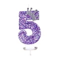 Purple Glitter Number Birthday Candles 0-9 Complete Digits Sparkling ...