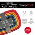 SharpChef 14pc Rectangle Plastic Food Storage Container Set, Stackable ...