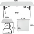 Folding Table 6 FT Plastic Foldable Table with Portable Carrying Handle ...