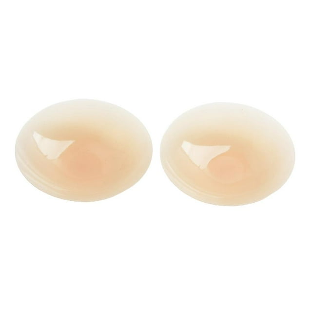Pair Women's Reusable Adhesive Invisible Breast Pasties Covers, Round ...