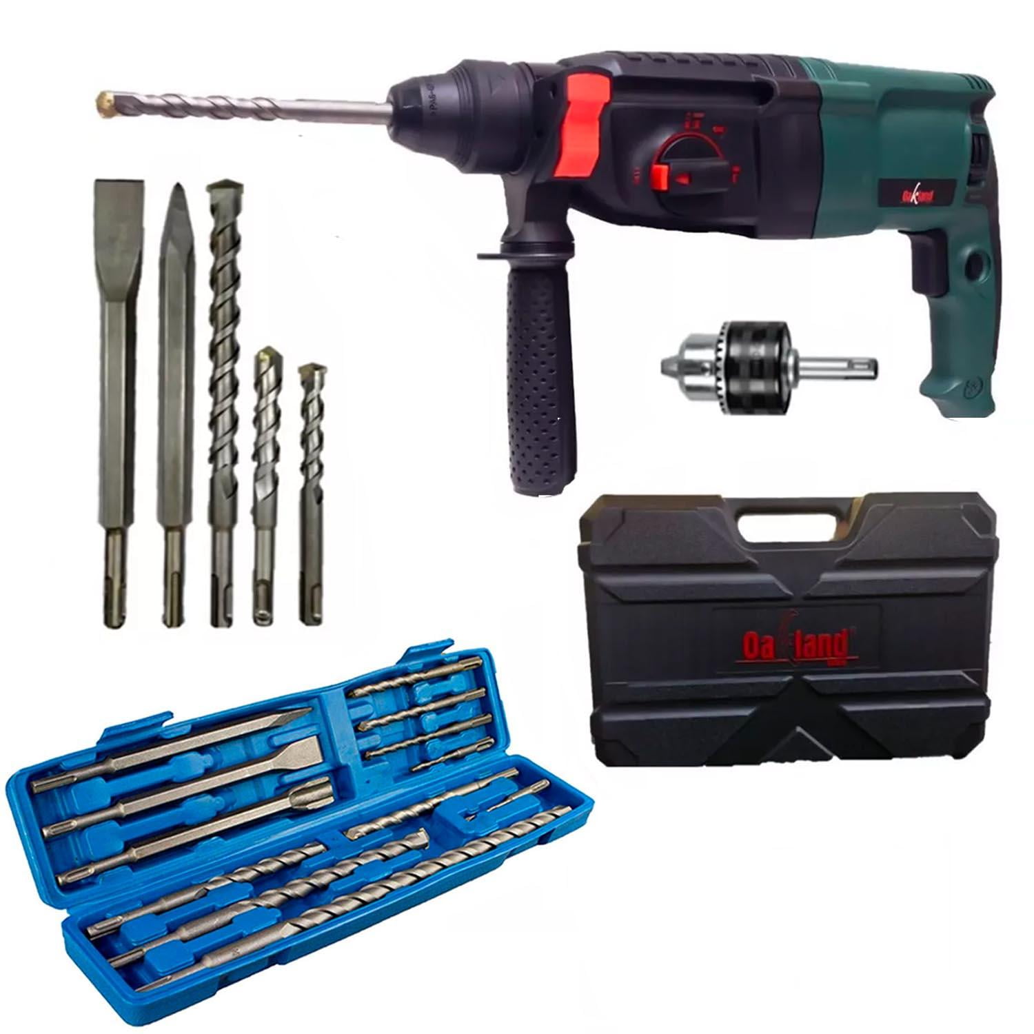 Kit Taladro Rotomartillo Oakland 800w + Portafolio Broca Sds Oakland ...