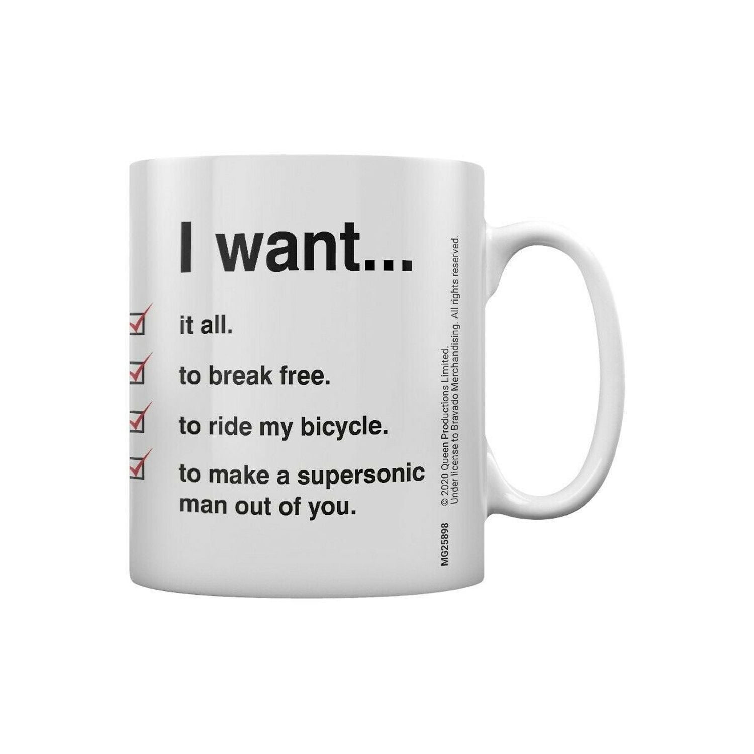 Click here for Queen I Want Checklist Mug One Size prices